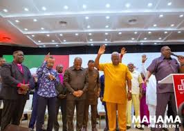 former president, John Dramani Mahama leads the NDC leaders to the 80th ...